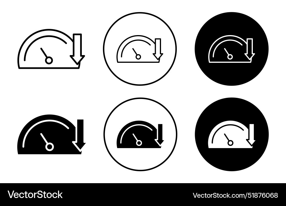 Slow icon outline flat Royalty Free Vector Image