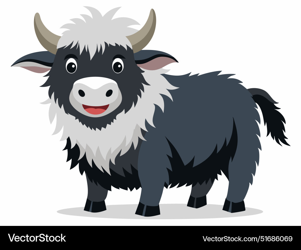A joyful yak with shaggy c Royalty Free Vector Image