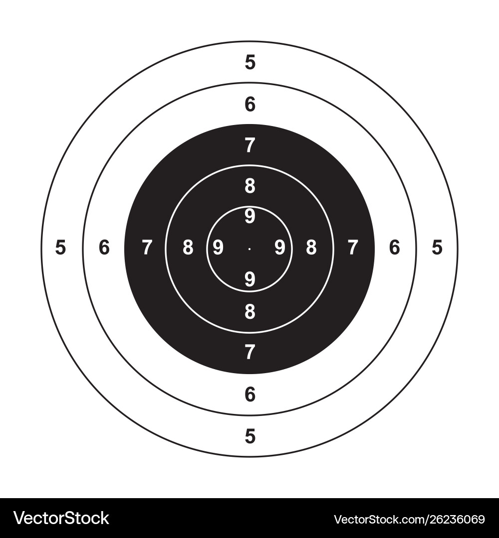 Blank gun target paper shooting targe Royalty Free Vector
