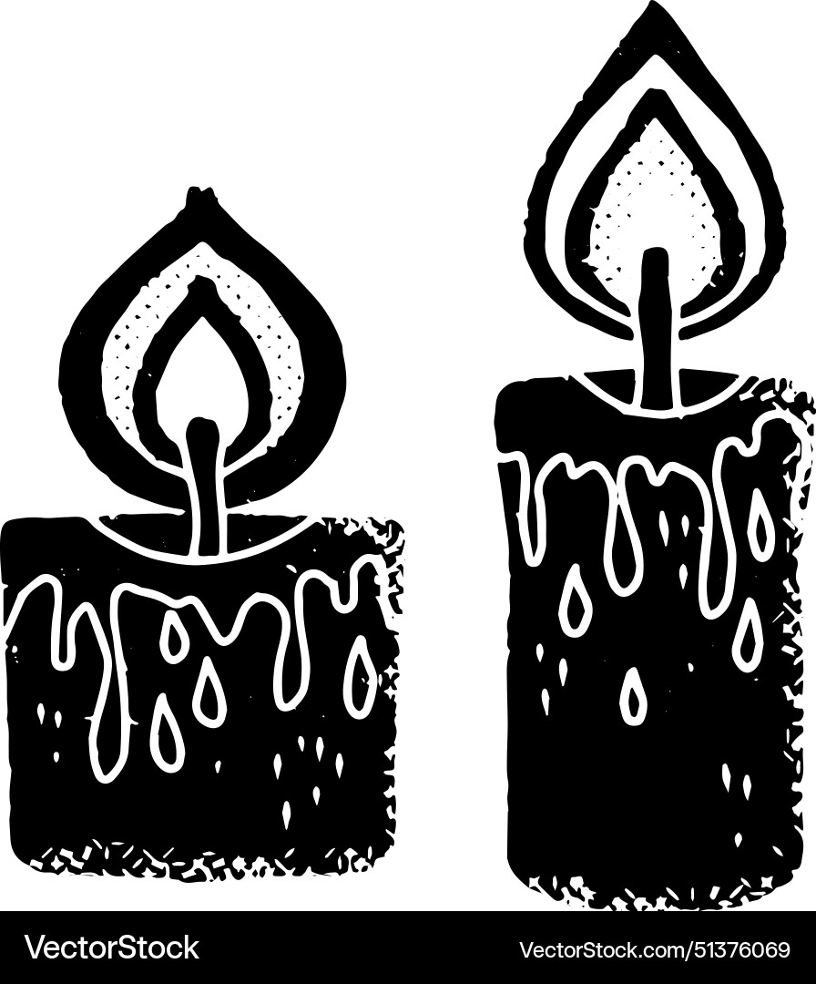 Candles graphic texture elements set collection Vector Image