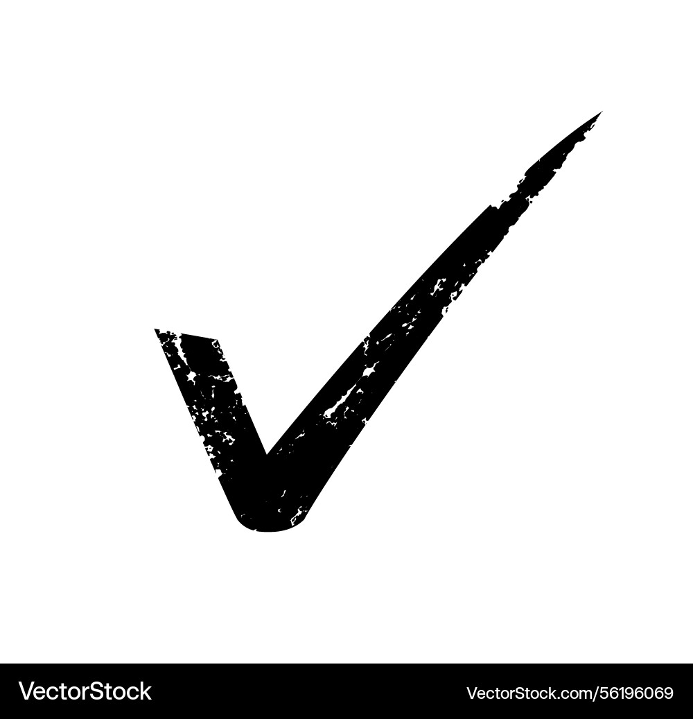 Chalk Checkmark Icon - Textured Royalty Free Vector Image