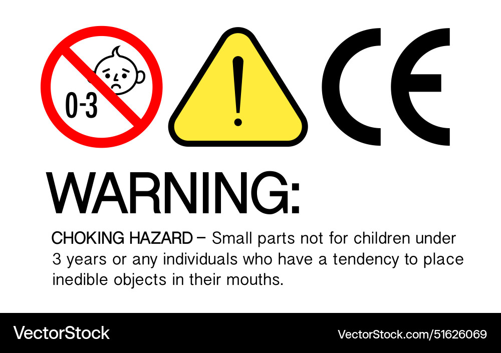 Choking hazard sign sticker or banner Royalty Free Vector
