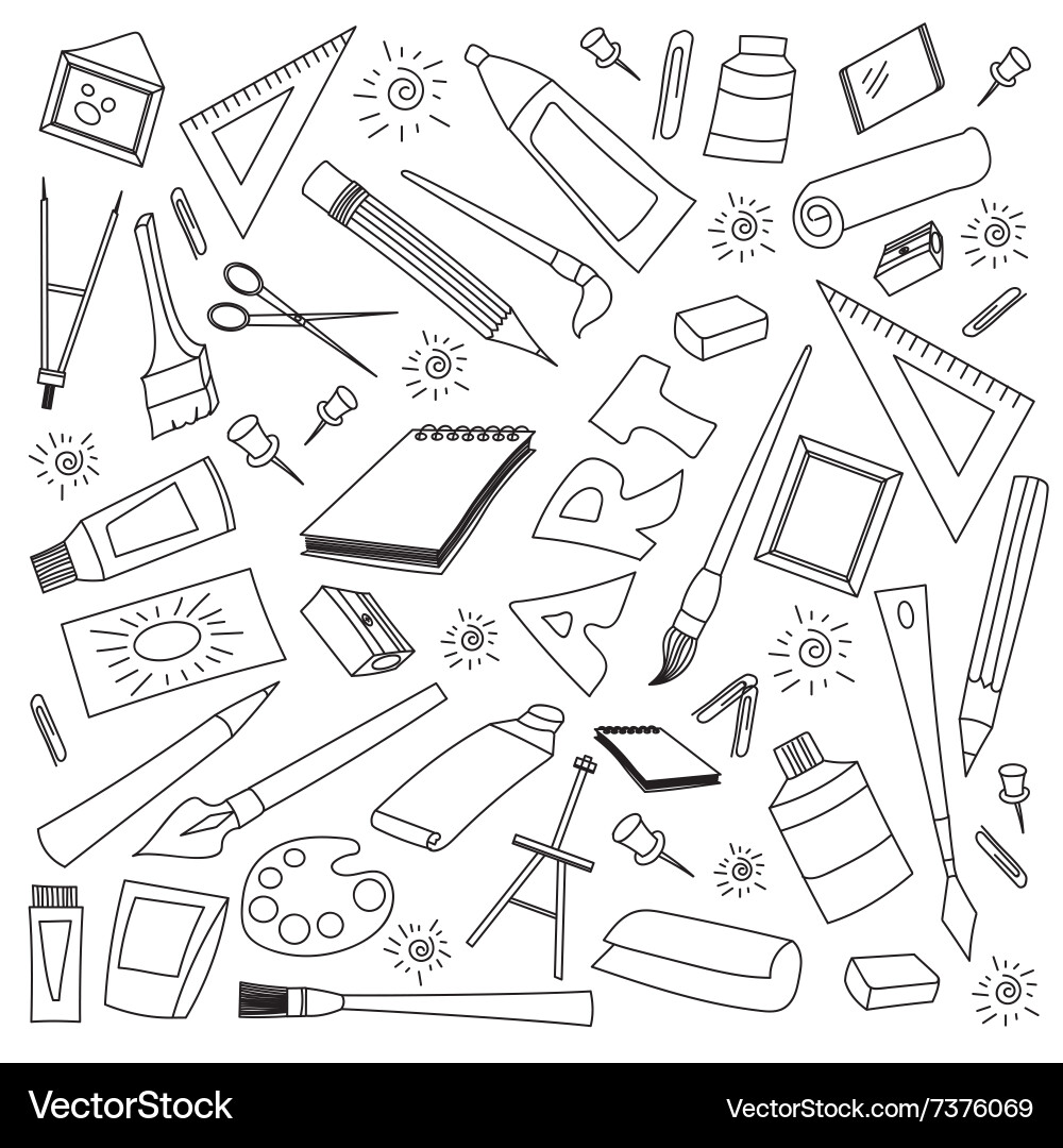 Doodle set of art Royalty Free Vector Image - VectorStock