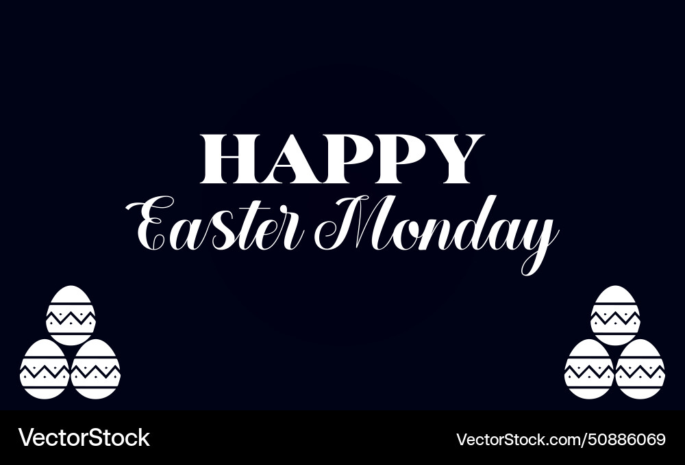 Extra happy easter monday text design Royalty Free Vector