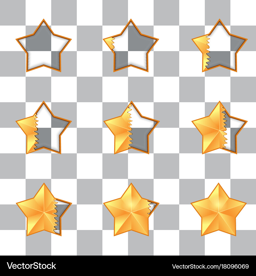 Five star rating filling volume Royalty Free Vector Image