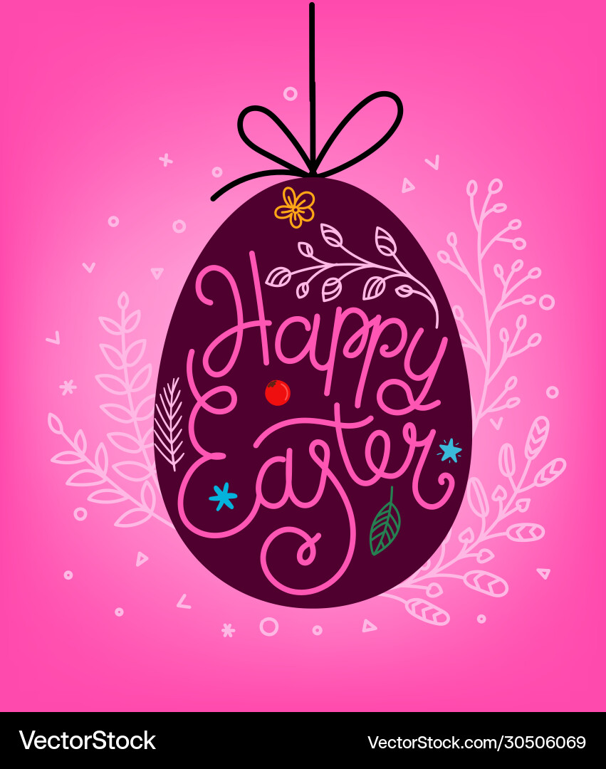 Happy Easter Lettering Inscription Eggs Royalty Free Vector