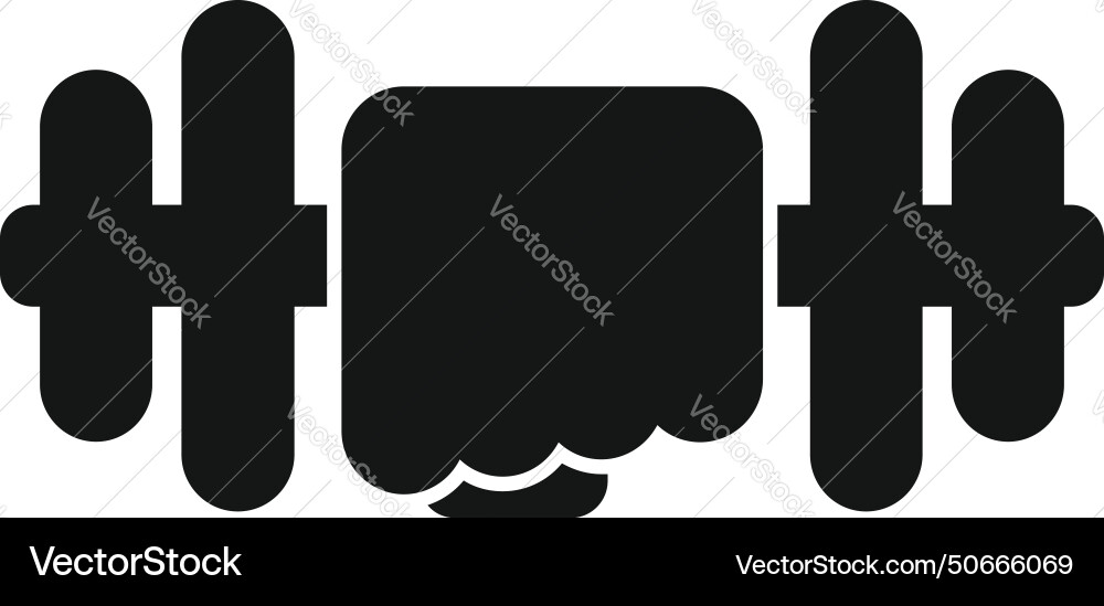 Hard work dumbbell icon simple coping Royalty Free Vector