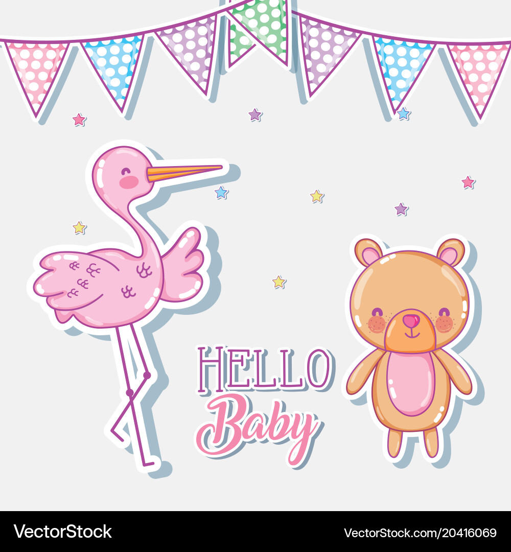 Hello baby card Royalty Free Vector Image - VectorStock