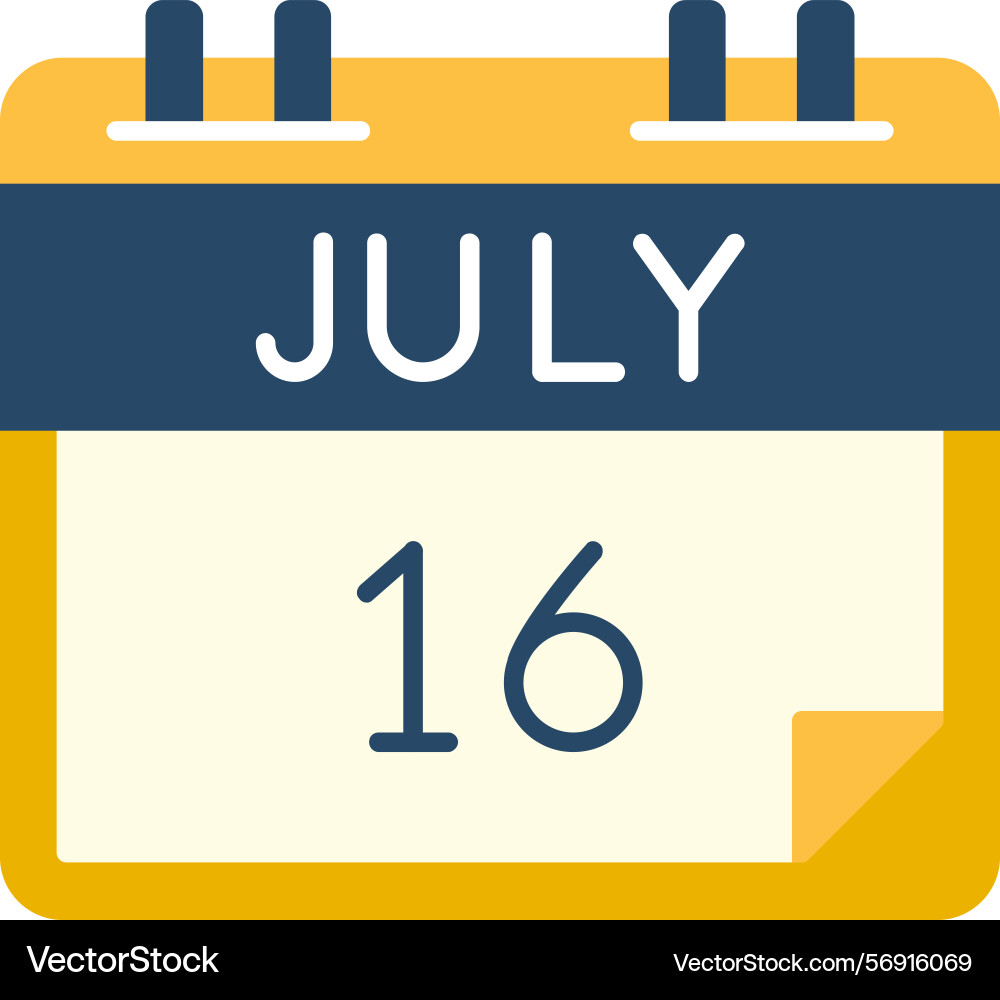 July 16 icon Royalty Free Vector Image - VectorStock