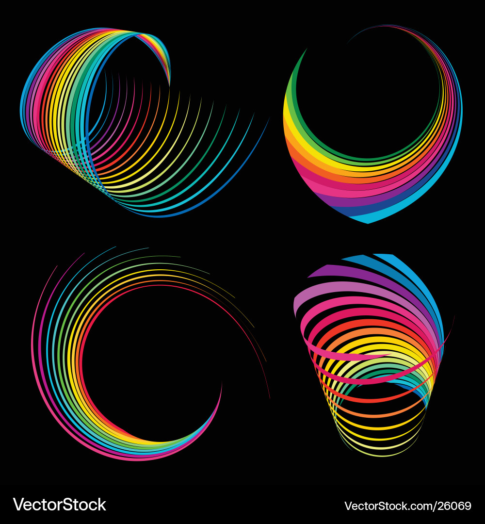 Rainbow ribbons Royalty Free Vector Image - VectorStock