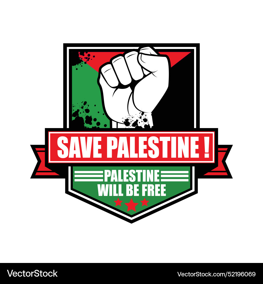 Save palestine badge logo Royalty Free Vector Image