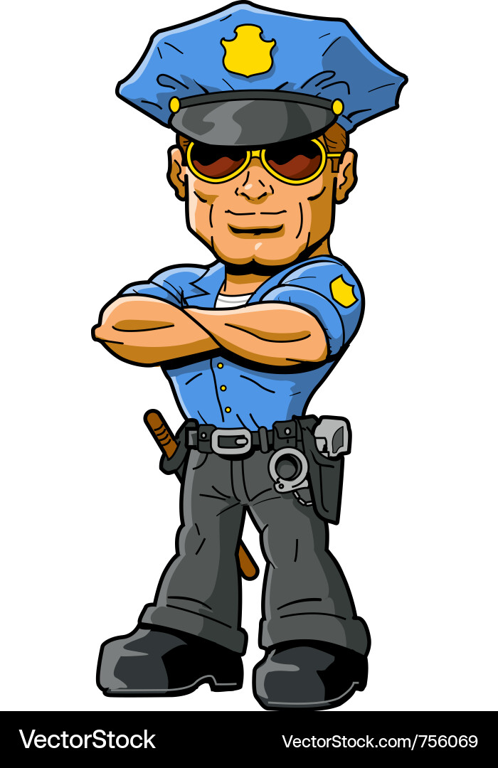 Strong Policeman Royalty Free Vector Image - VectorStock