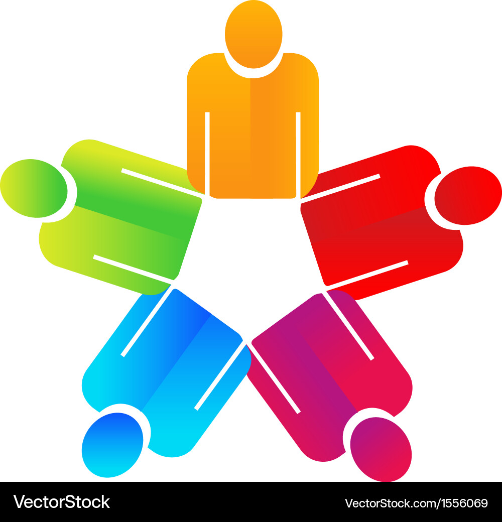 Teamwork holding hands people logo Royalty Free Vector Image
