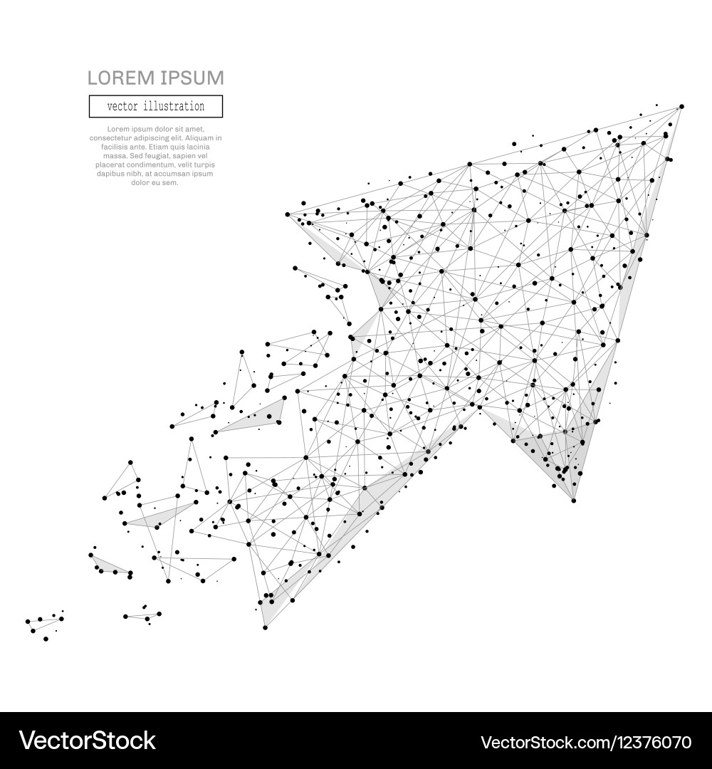 Arrow low poly gray Royalty Free Vector Image - VectorStock