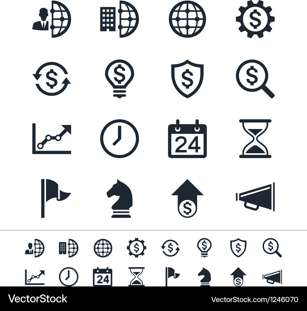 Business & Management Icons Set Royalty Free Vector