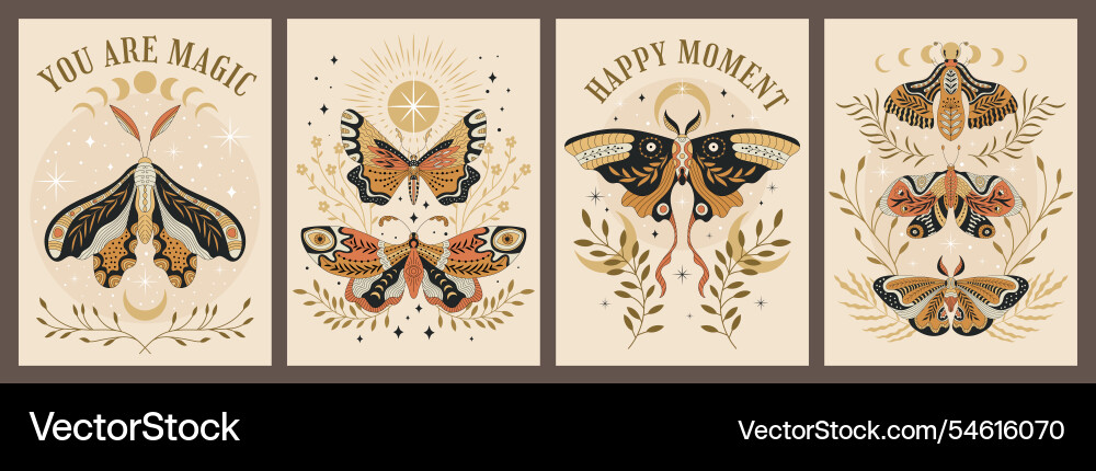 Butterfly poster decorative placards Royalty Free Vector