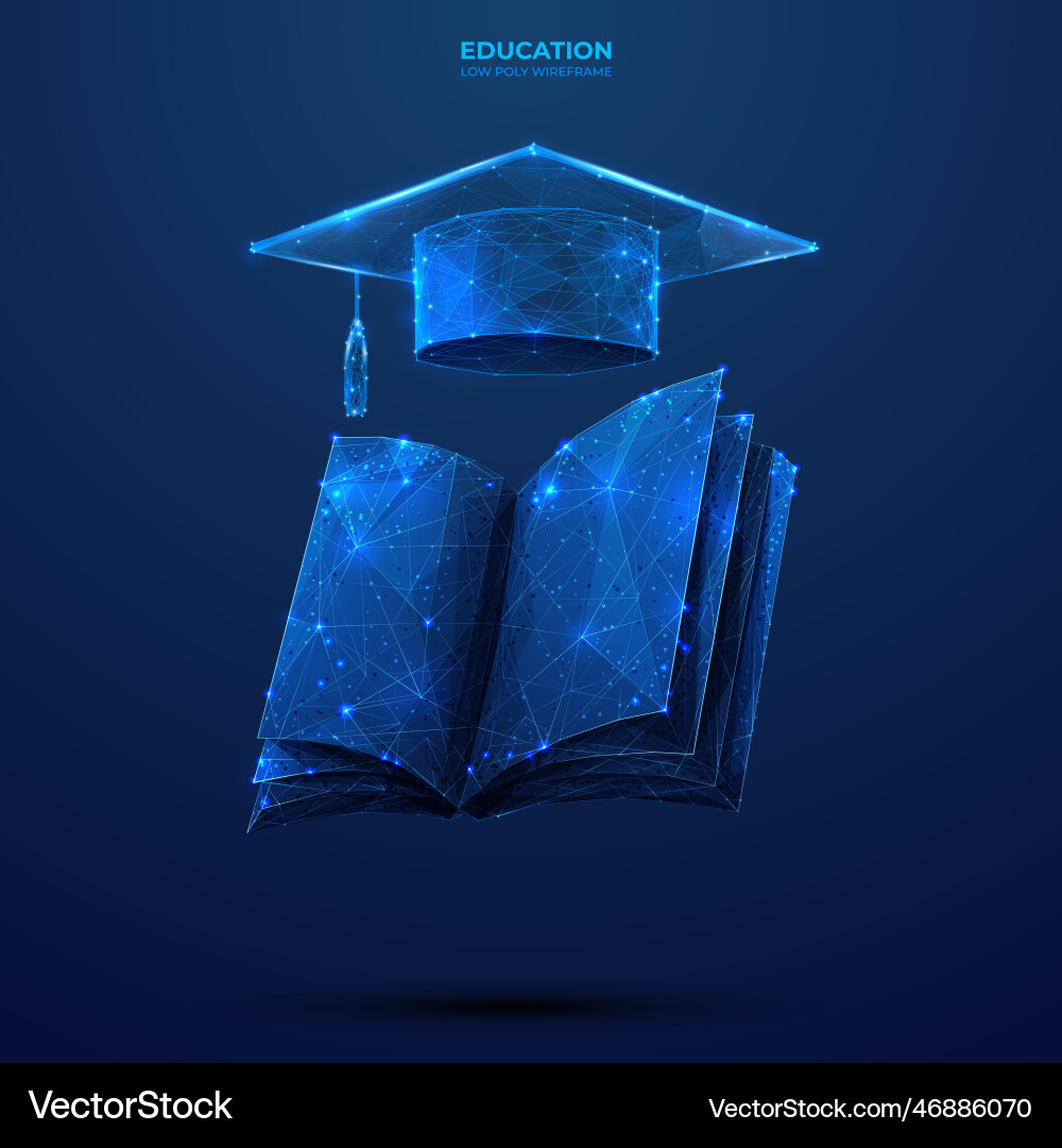 Graduation cap over a book Royalty Free Vector Image