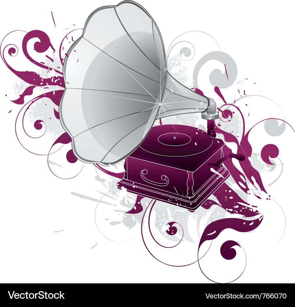 Gramophone phonograph Royalty Free Vector Image