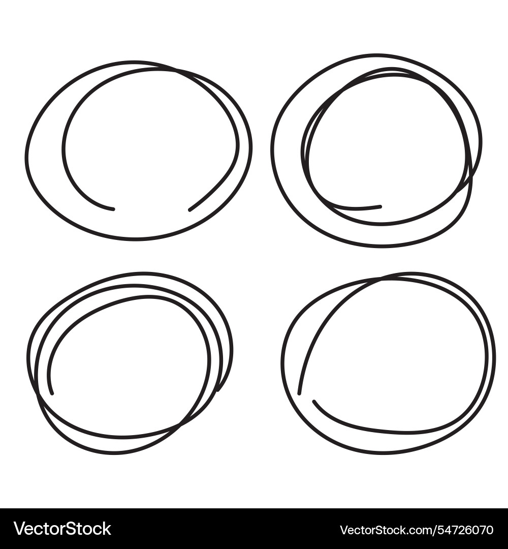 Hand drawn circles abstract circular lines Vector Image