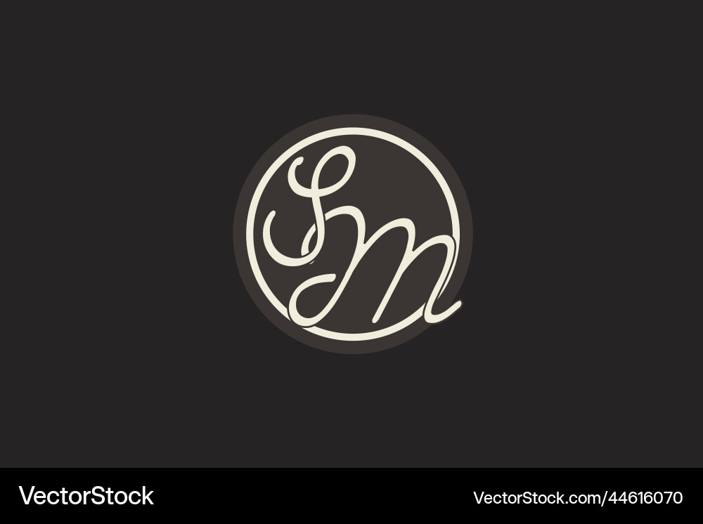 Initial letter sm monogram logo with simple Vector Image