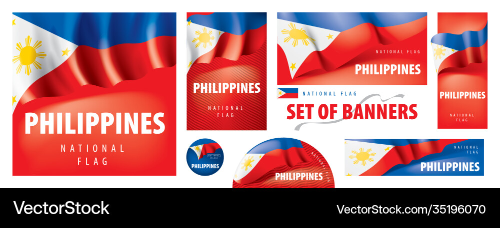 Set banners with national flag Royalty Free Vector Image
