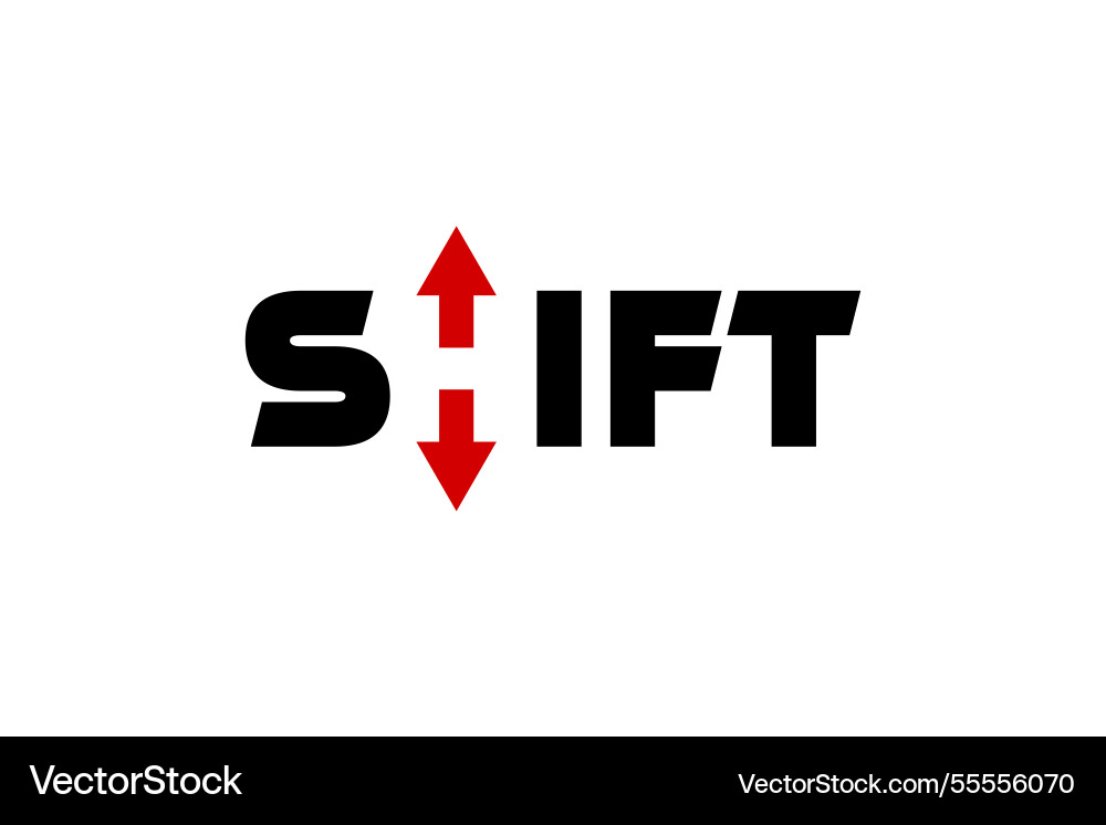 Shift letter typography text monogram logo design Vector Image