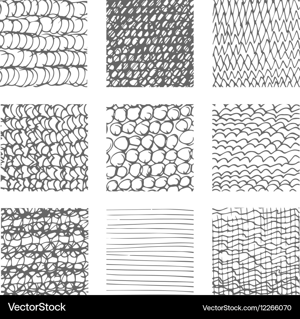 Sketchy Ink Textures - Hatching & Scribbles Vector Image