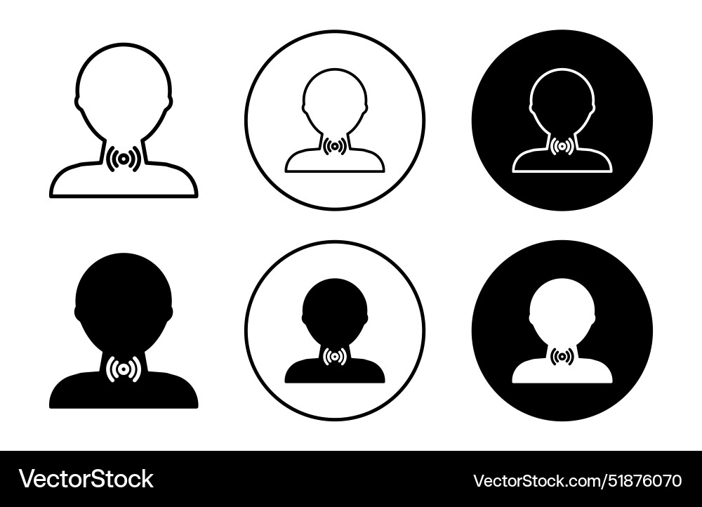 Sore throat icon outline flat icon Royalty Free Vector Image
