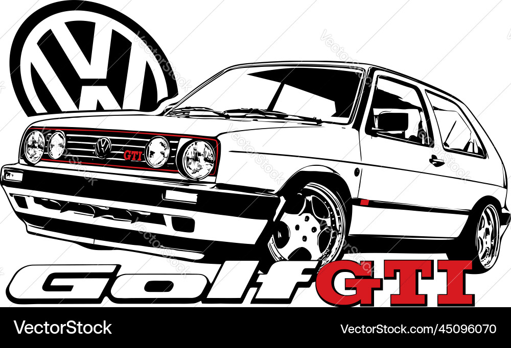 Vw golf 2-nd gen Royalty Free Vector Image - VectorStock