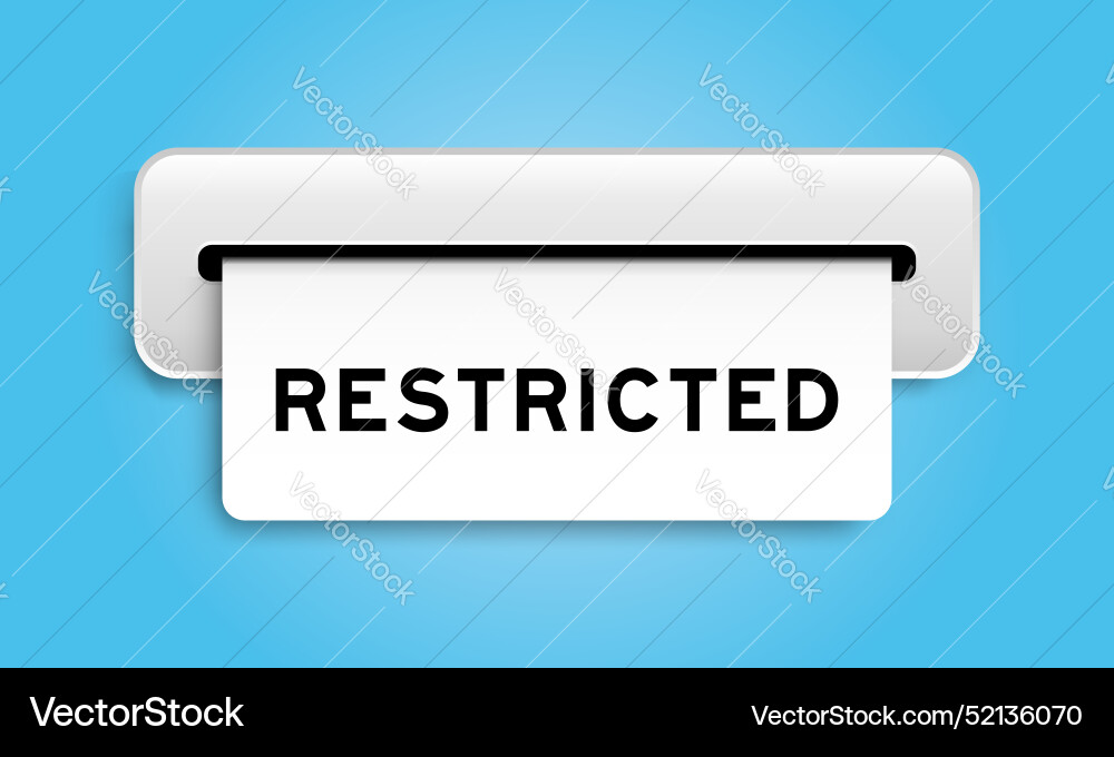 White coupon banner with word restricted from Vector Image