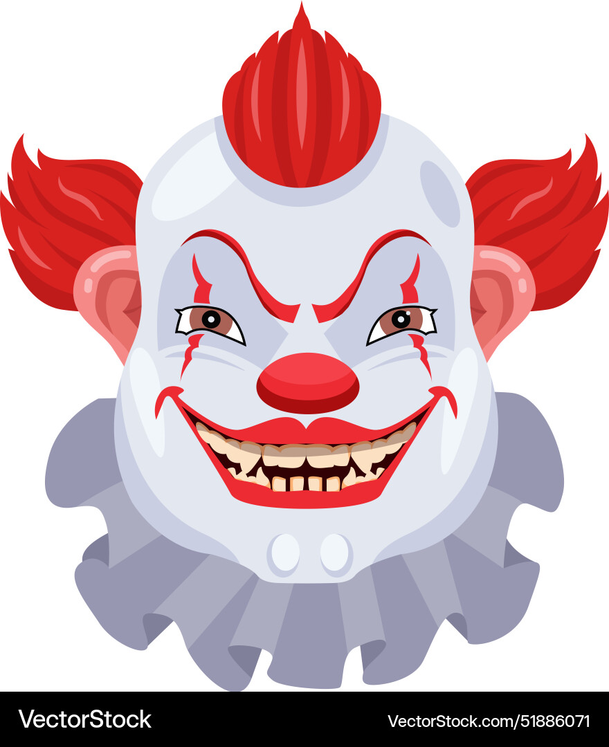Basic rgba flat icon of evil buffoon smiling Vector Image