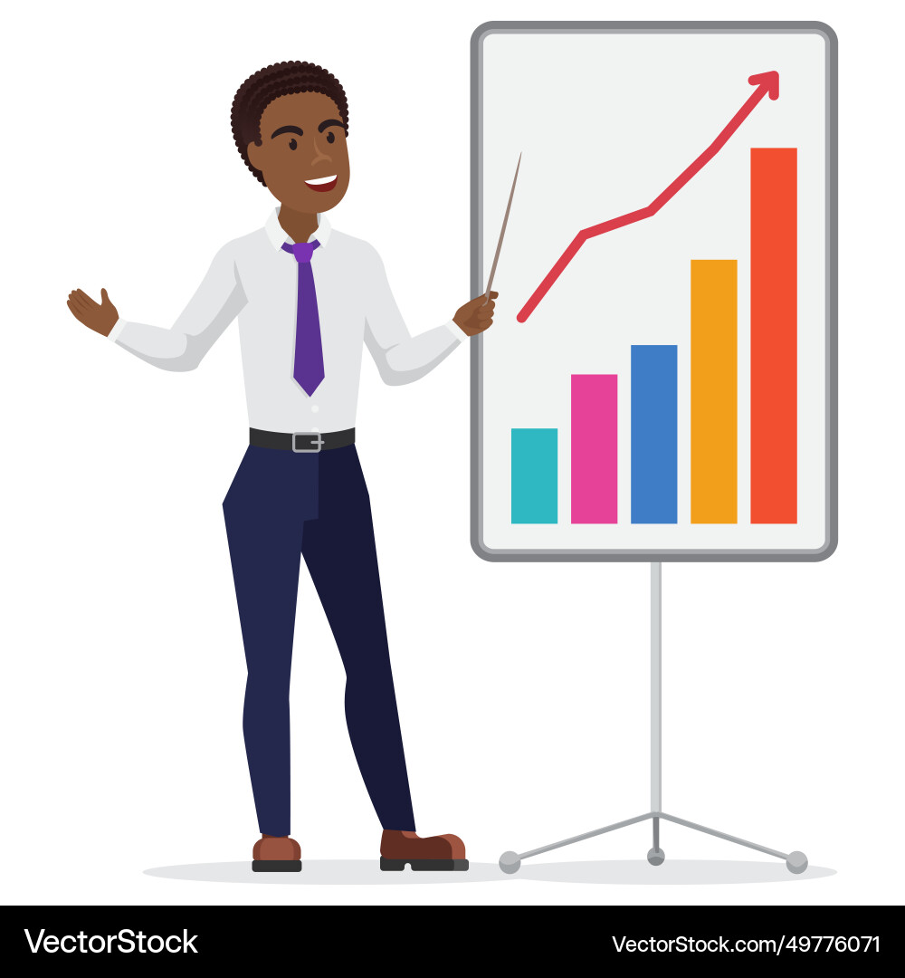 Black businessman takes presentation Royalty Free Vector