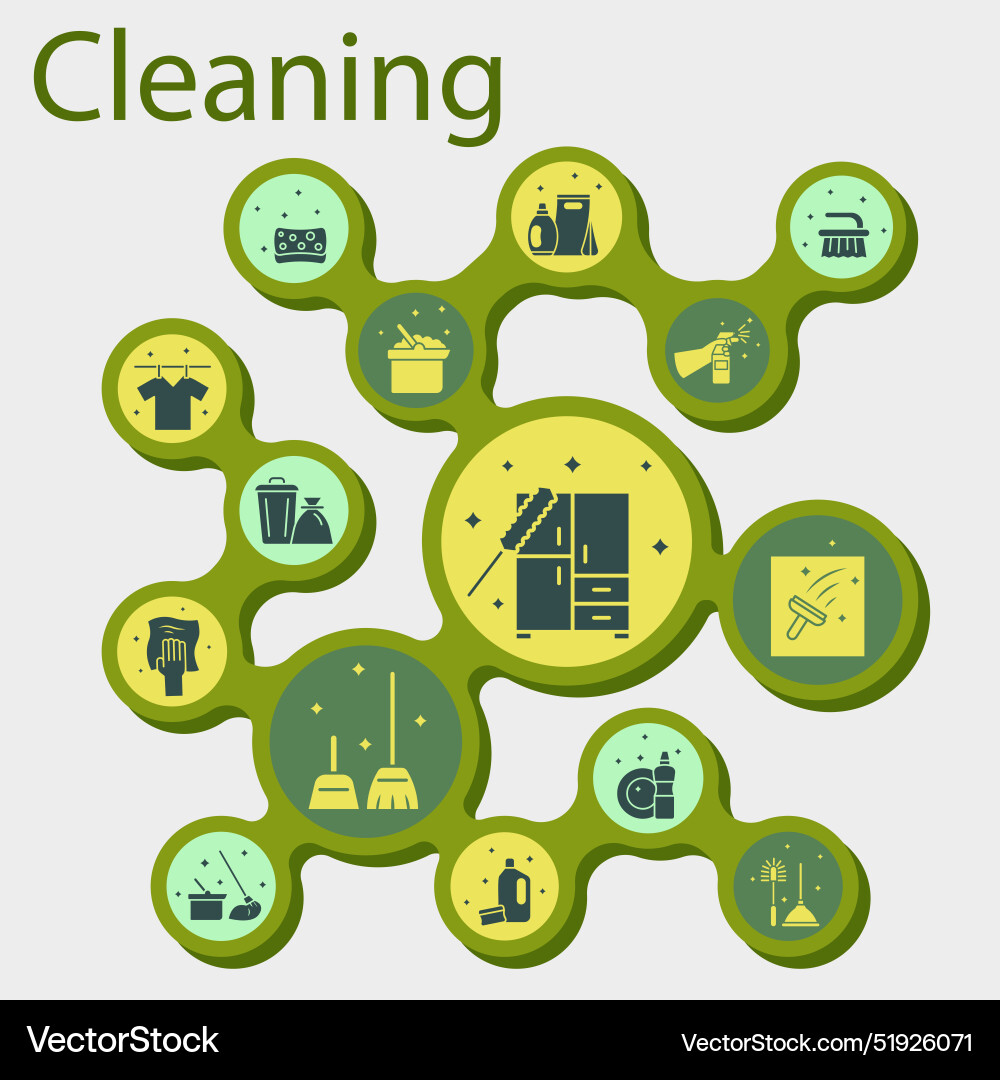 Cleaning icons minimal design service Royalty Free Vector