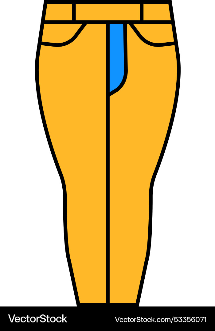 Female denim pants icon color Royalty Free Vector Image