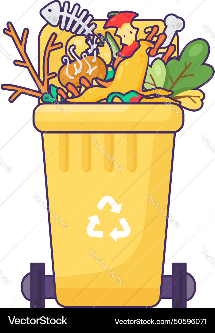 Fulled transportable organic waste container Vector Image