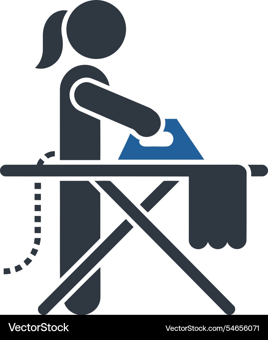 Ironing clothes work icon Royalty Free Vector Image