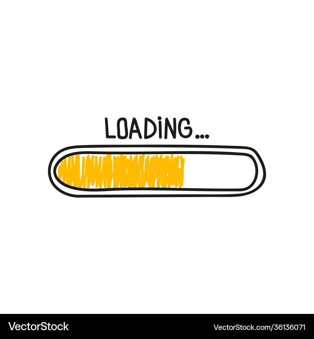 Loading bar doodle icon Royalty Free Vector Image