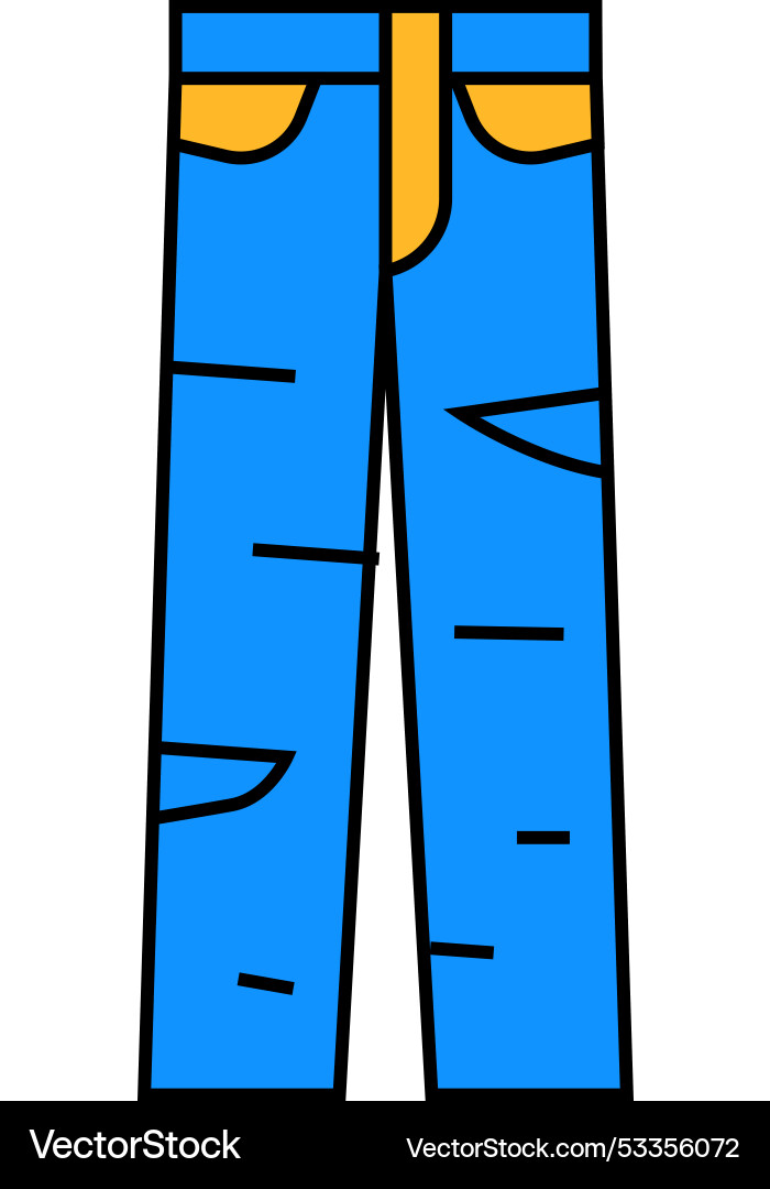 Denim pants for men icon color Royalty Free Vector Image