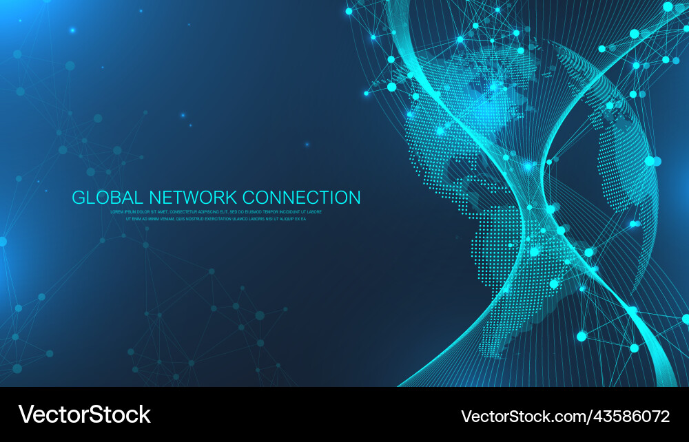 Global communication network concept social Vector Image