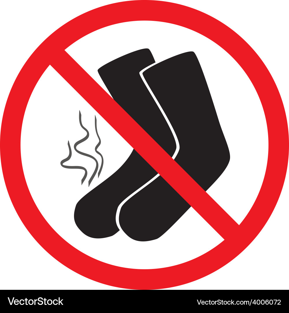 Sign ban smelly socks Royalty Free Vector Image
