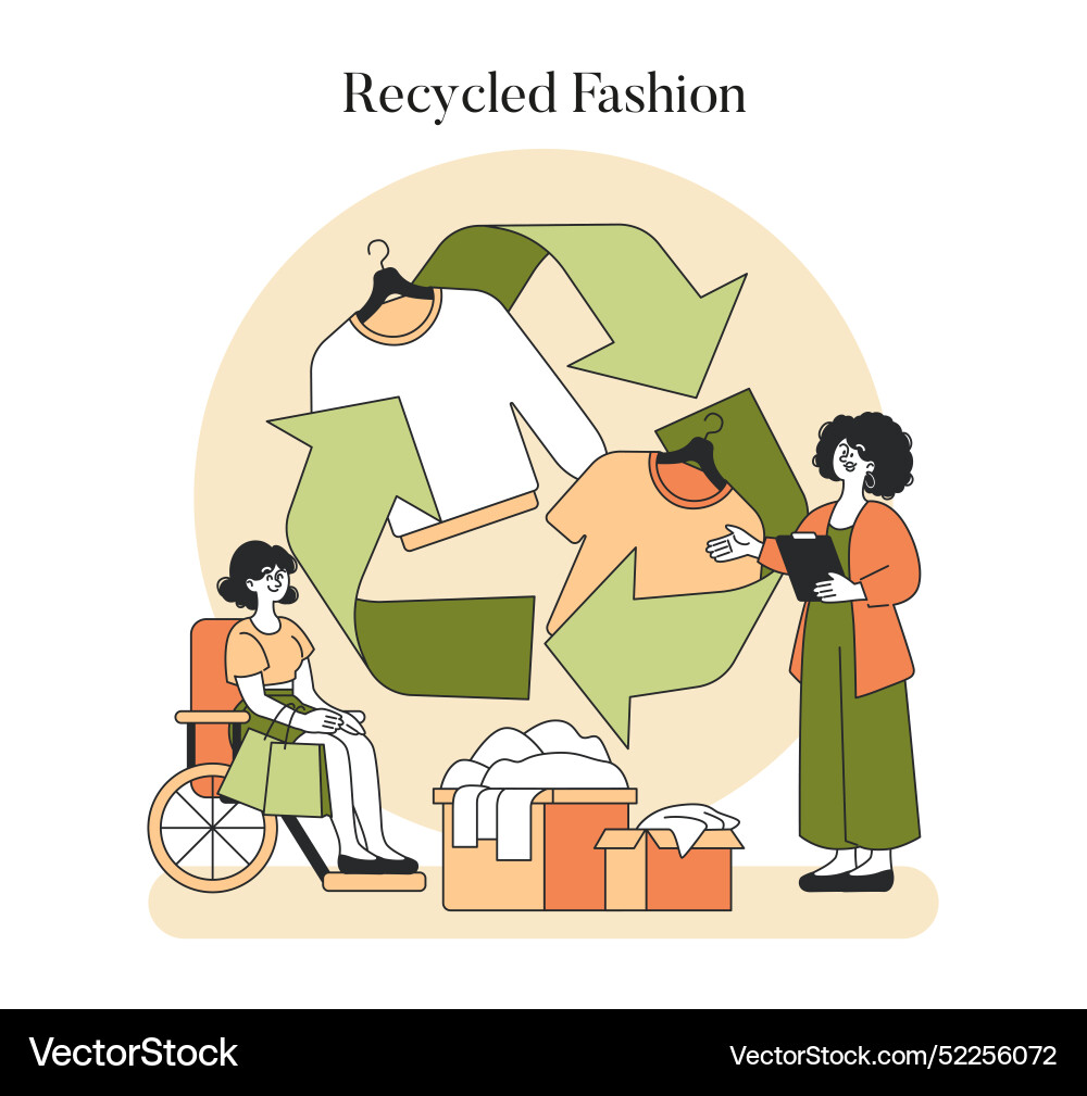Upcycled handmade flat Royalty Free Vector Image