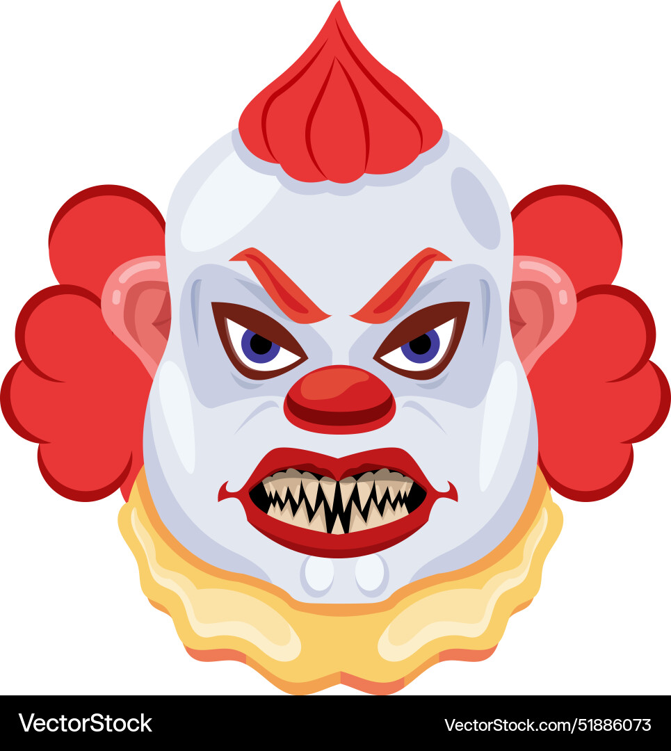Basic rgba flat style mascot of spooky buffoon Vector Image
