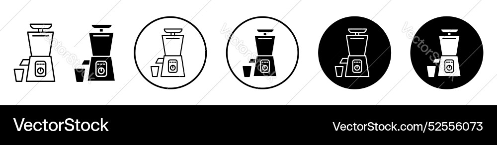 Cold pressed juicer icon set on white background Vector Image