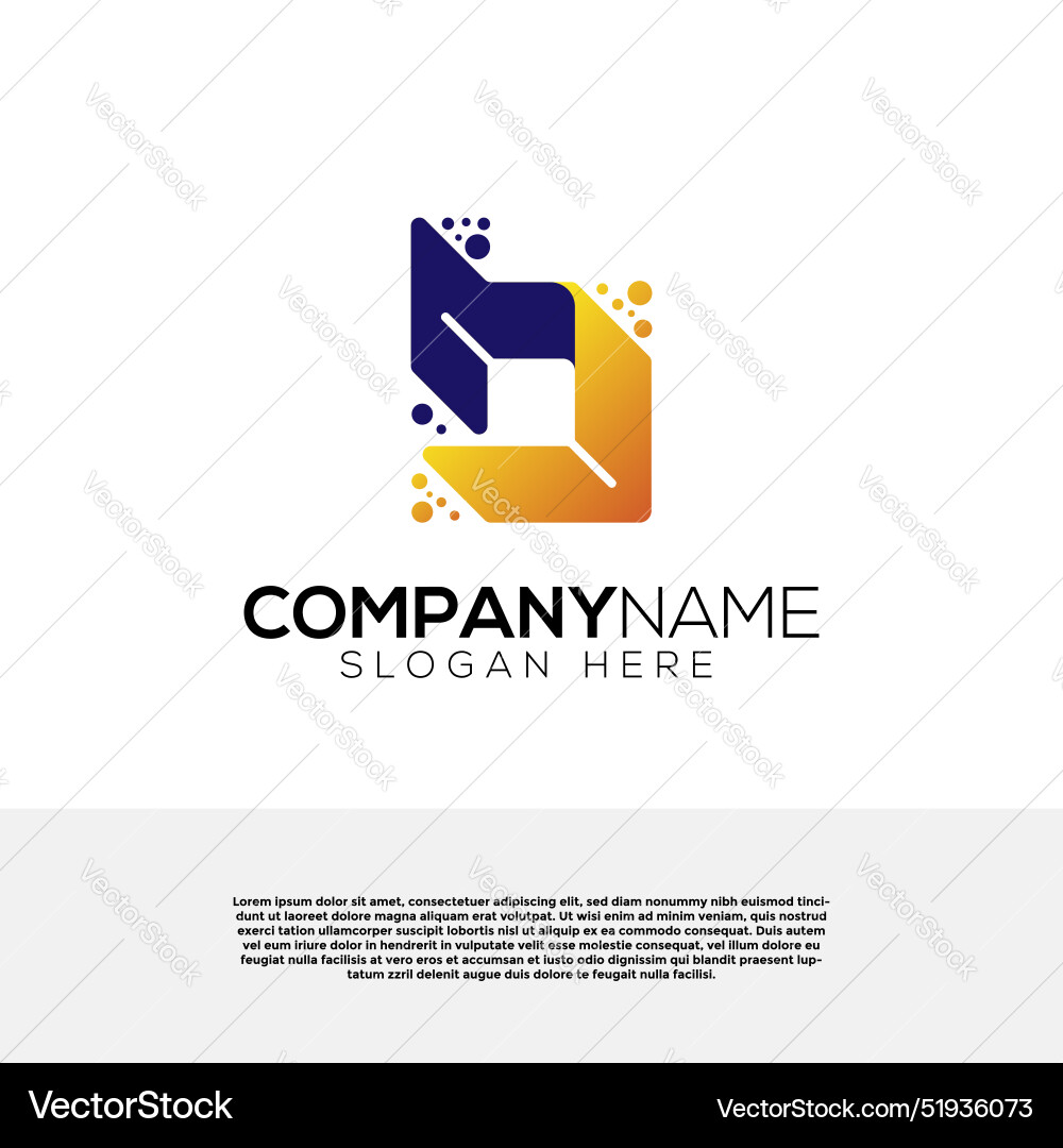 Digital initial b creative logo concept Royalty Free Vector