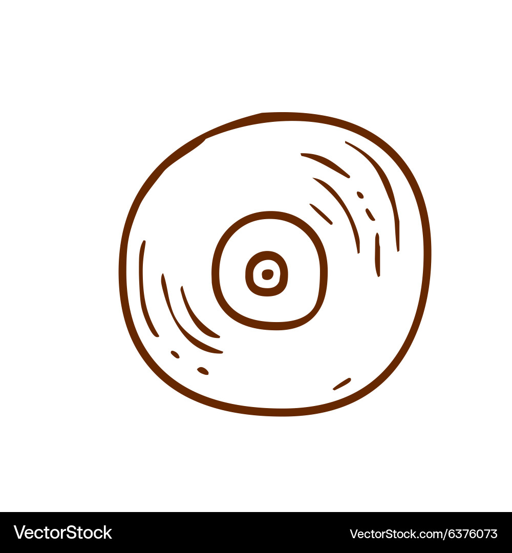 Hand drawn vinyl record Royalty Free Vector Image