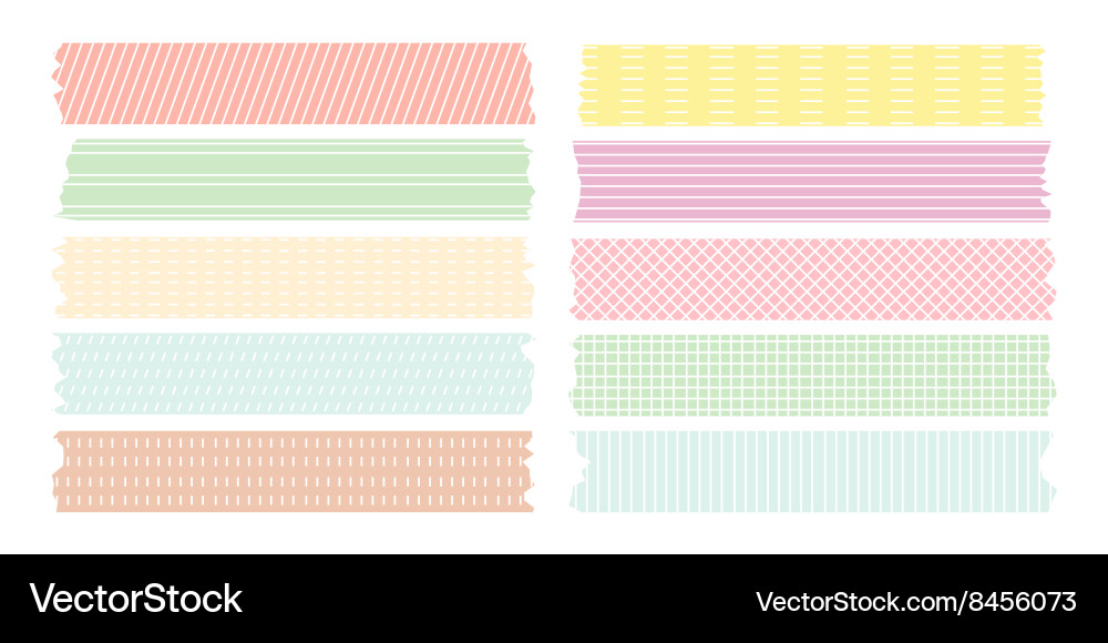 Masking tape line set Royalty Free Vector Image