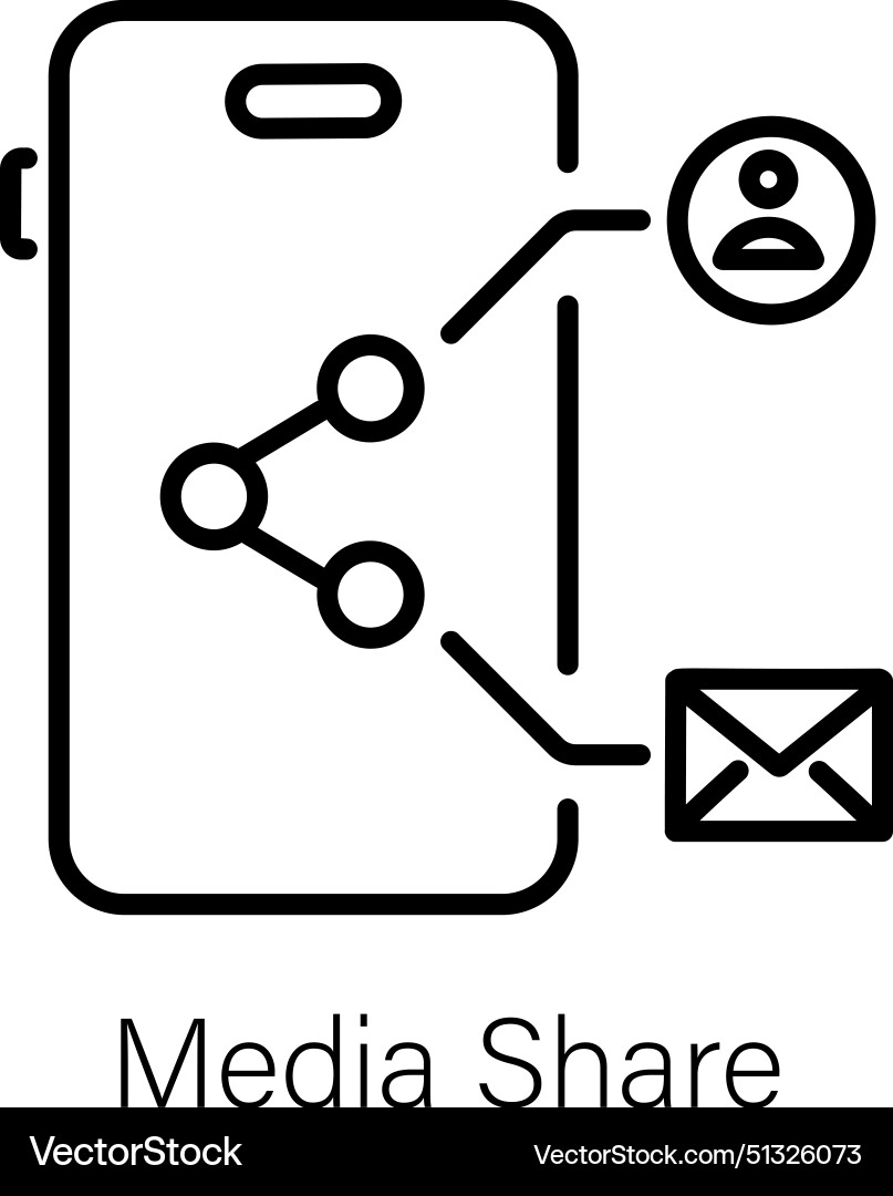 Media share Royalty Free Vector Image - VectorStock