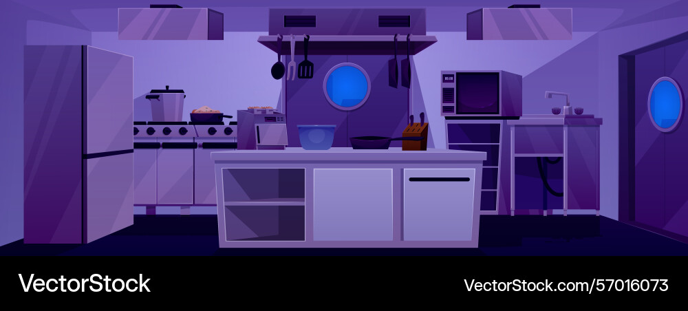 Professional restaurant kitchen interior Vector Image