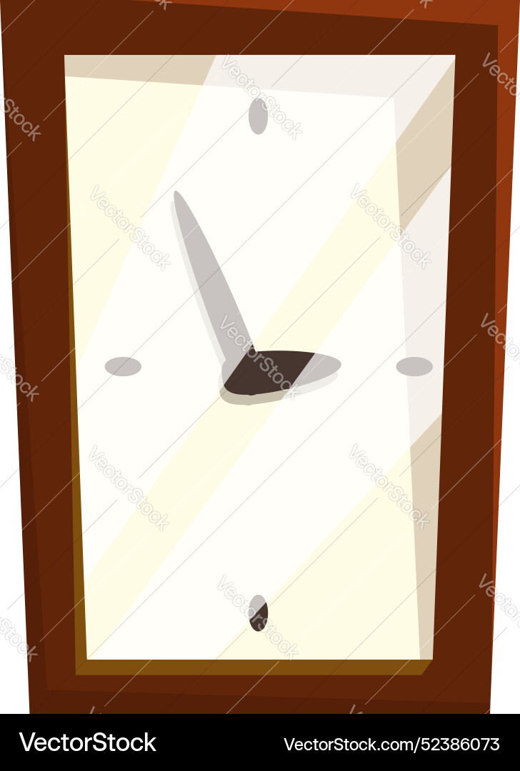 Square clock telling time with hour and minute Vector Image