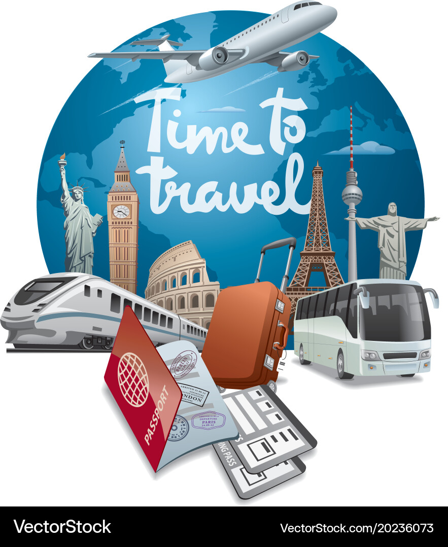 World travel and journey Royalty Free Vector Image